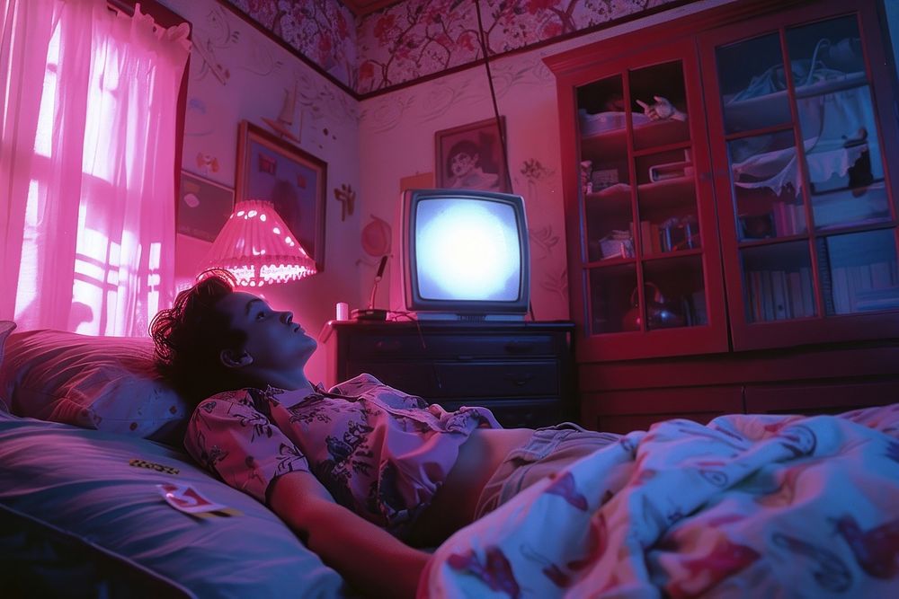 Horror movie scene television furniture | Free Photo - rawpixel