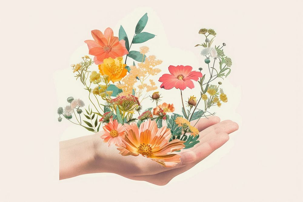 Hand holding hand flower pattern | Premium Photo Illustration - rawpixel
