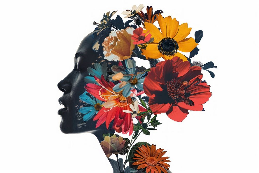 Person singing flower pattern plant. | Premium Photo Illustration ...