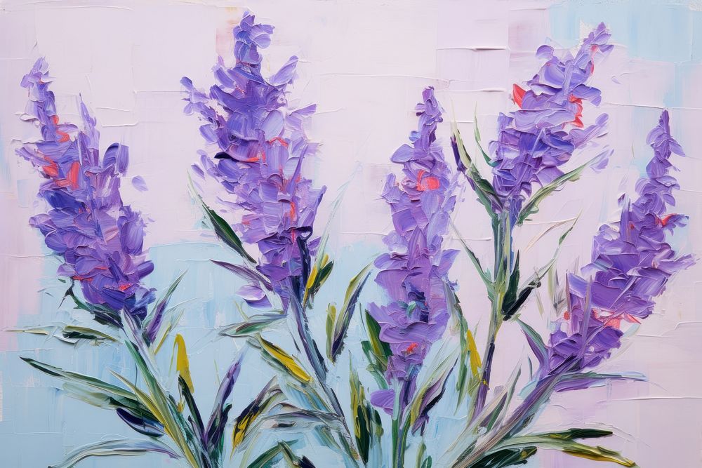 Lavender flower painting blossom purple. | Free Photo Illustration ...