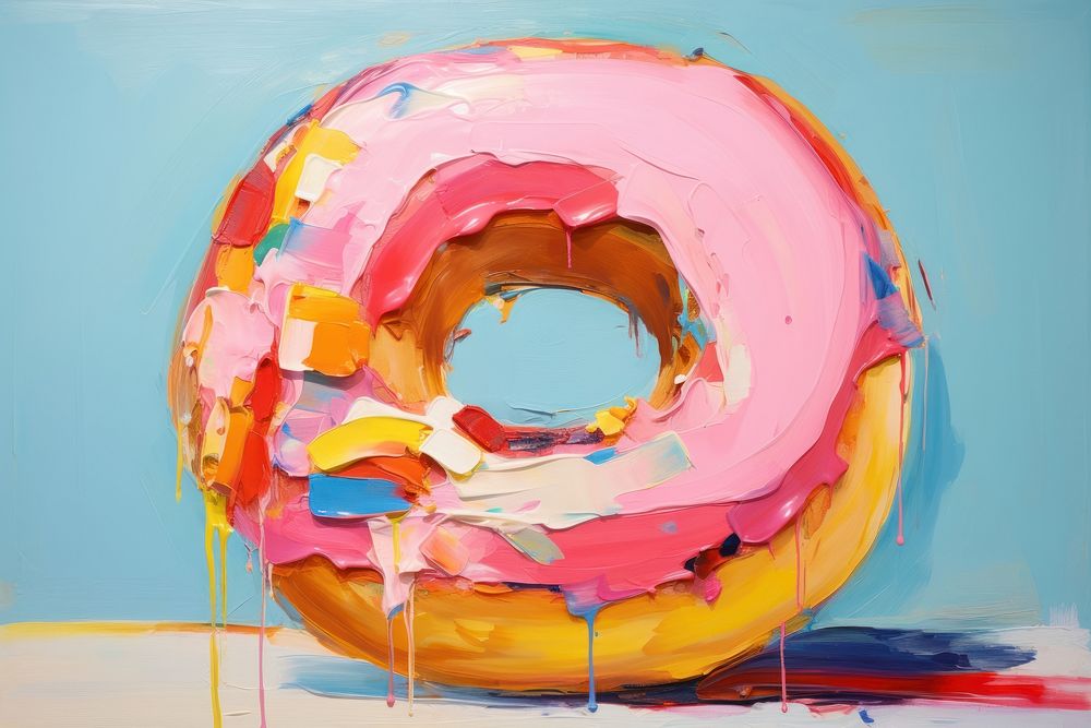 Donut painting food art. | Premium Photo Illustration - rawpixel
