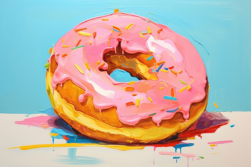 Donut painting dessert food. | Premium Photo Illustration - rawpixel