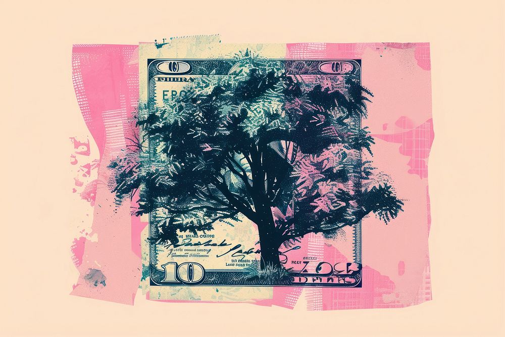 Drawing banknote tree backgrounds money | Premium Photo Illustration ...