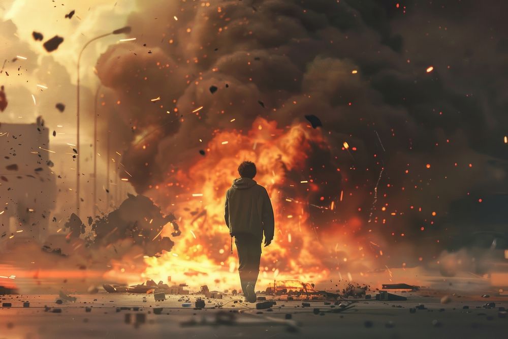 Explosion bonfire architecture destruction. | Free Photo - rawpixel