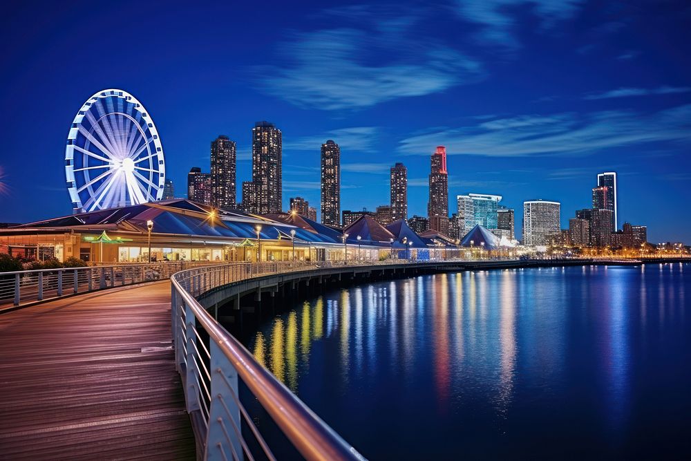 Navy pier architecture landscape cityscape. | Premium Photo - rawpixel