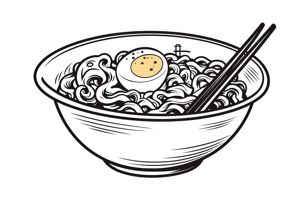 Ramen drawing sketch food | Free Photo Illustration - rawpixel
