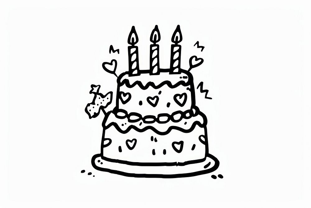 Divider doodle birthday cake dessert | Free Photo Illustration - rawpixel
