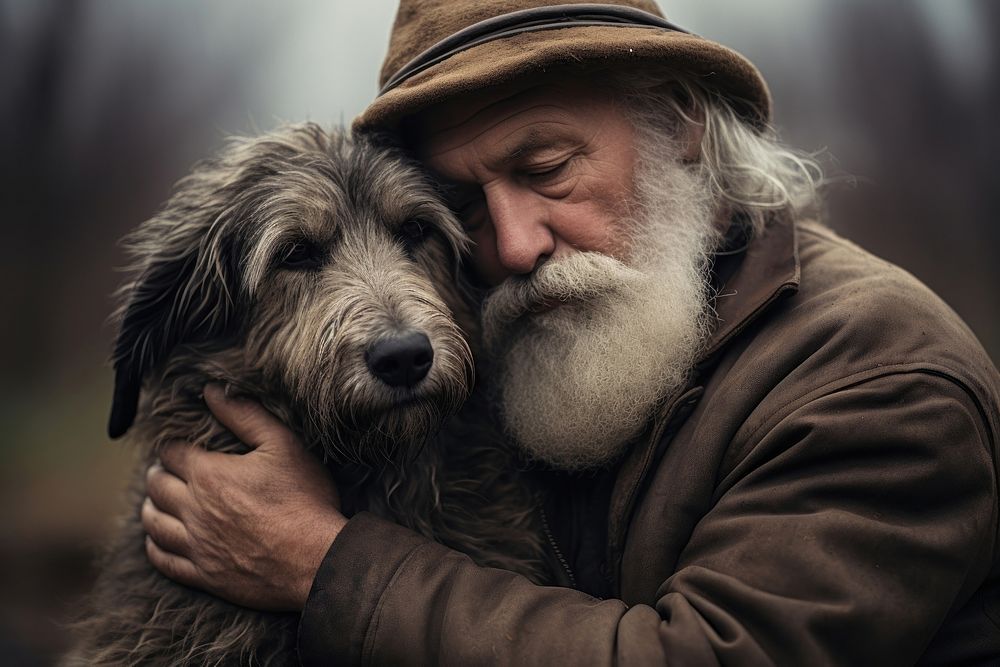 man his dog portrait mammal | Premium Photo - rawpixel