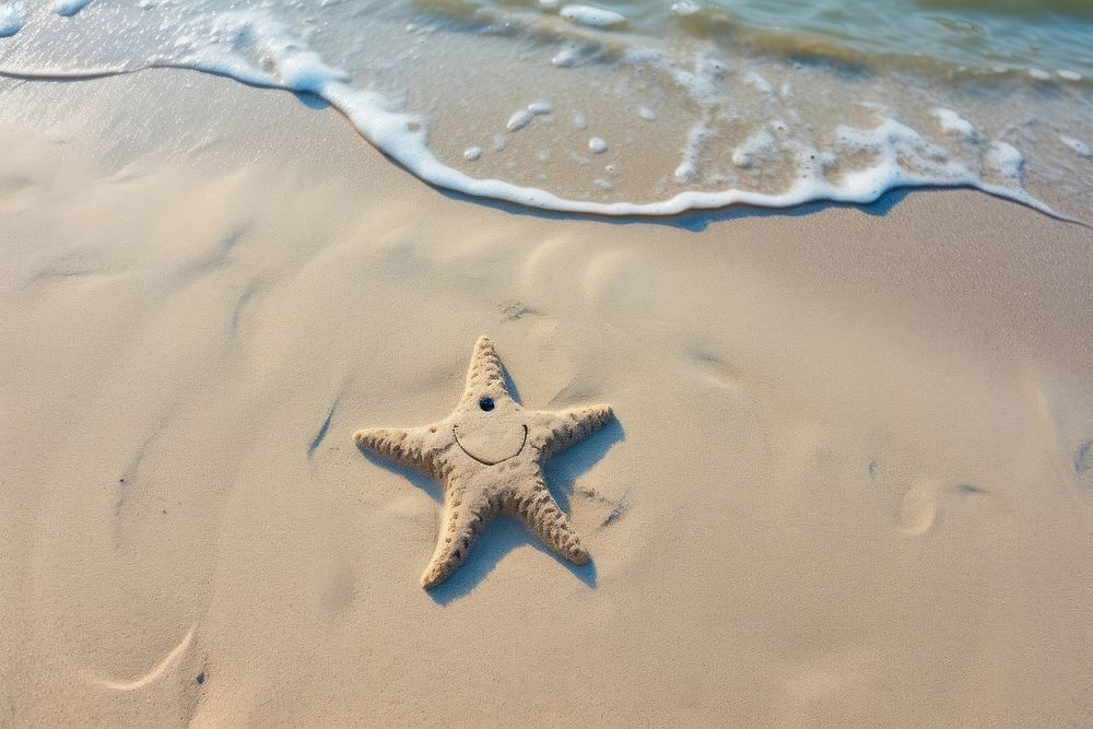 Star shape doodle finger-drawing beach | Premium Photo - rawpixel