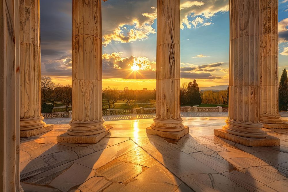 Ionic marble columns architecture flagstone | Free Photo - rawpixel