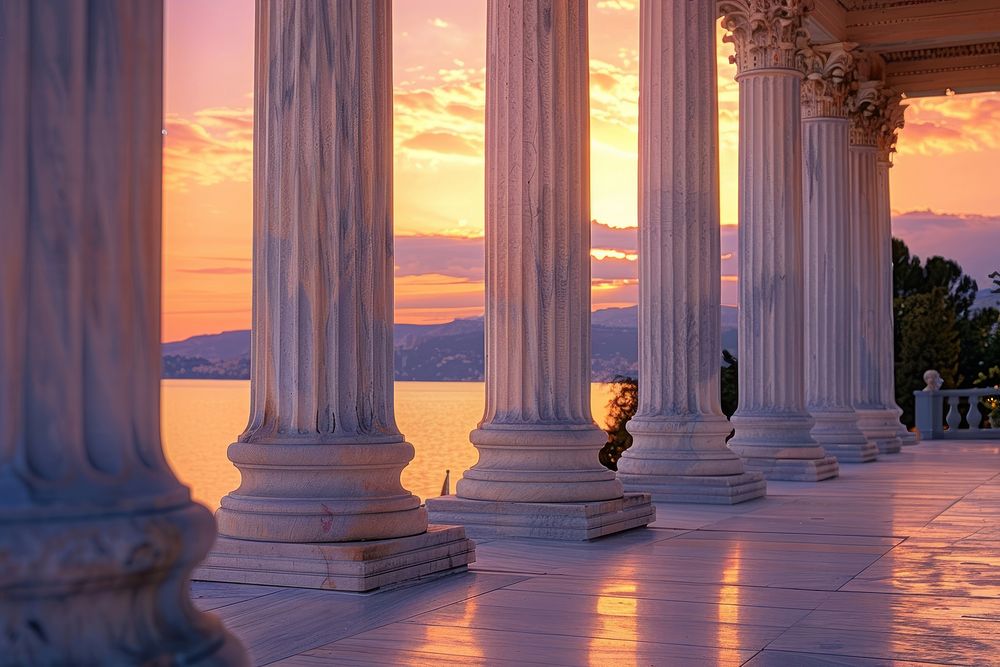 Ionic marble columns architecture outdoors | Free Photo - rawpixel