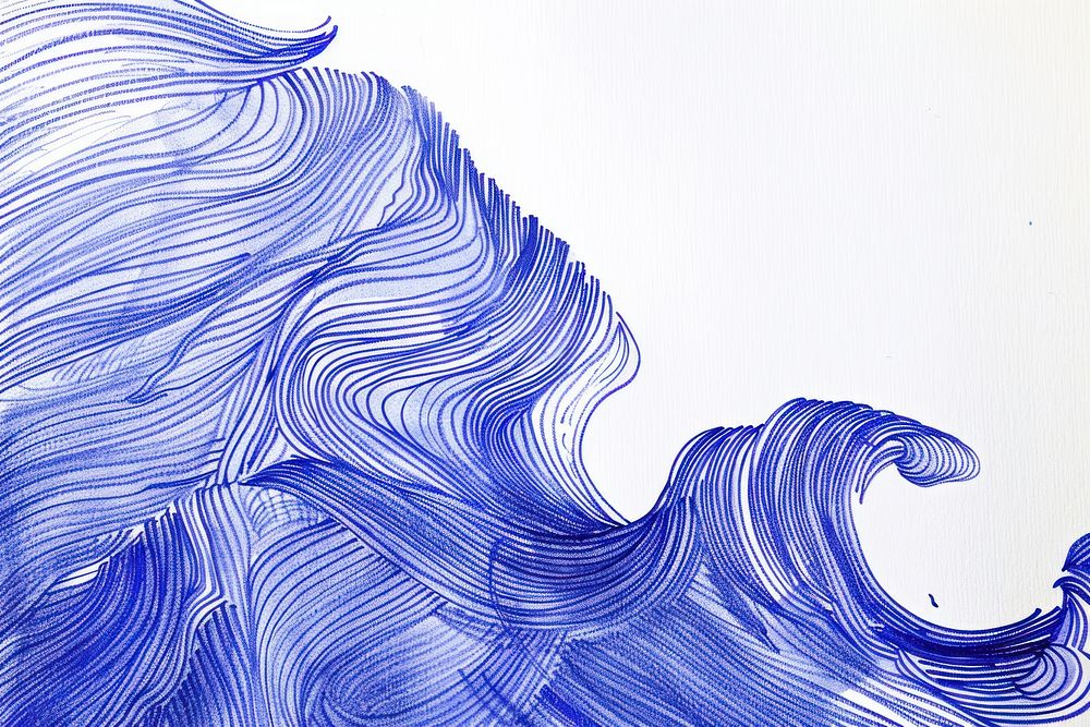 Vintage drawing wave Hand illustrated | Free Photo Illustration - rawpixel