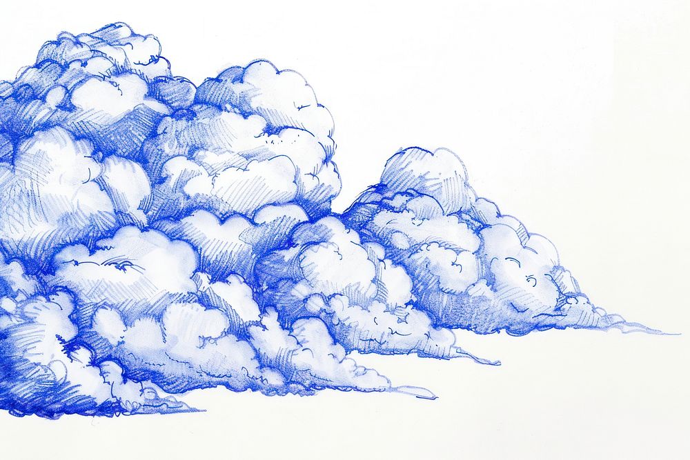 Vintage drawing cumulus clouds illustrated | Free Photo Illustration ...
