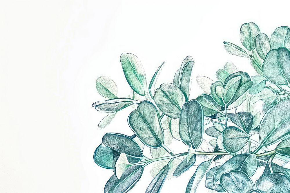 Vintage drawing jade plant leaves | Free Photo Illustration - rawpixel
