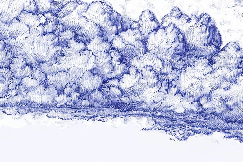 Vintage drawing stratus clouds illustrated | Free Photo Illustration ...