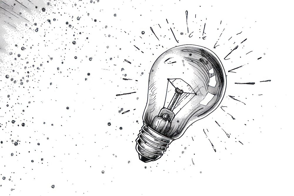 Light blub illustrated lightbulb drawing. | Free Photo Illustration ...