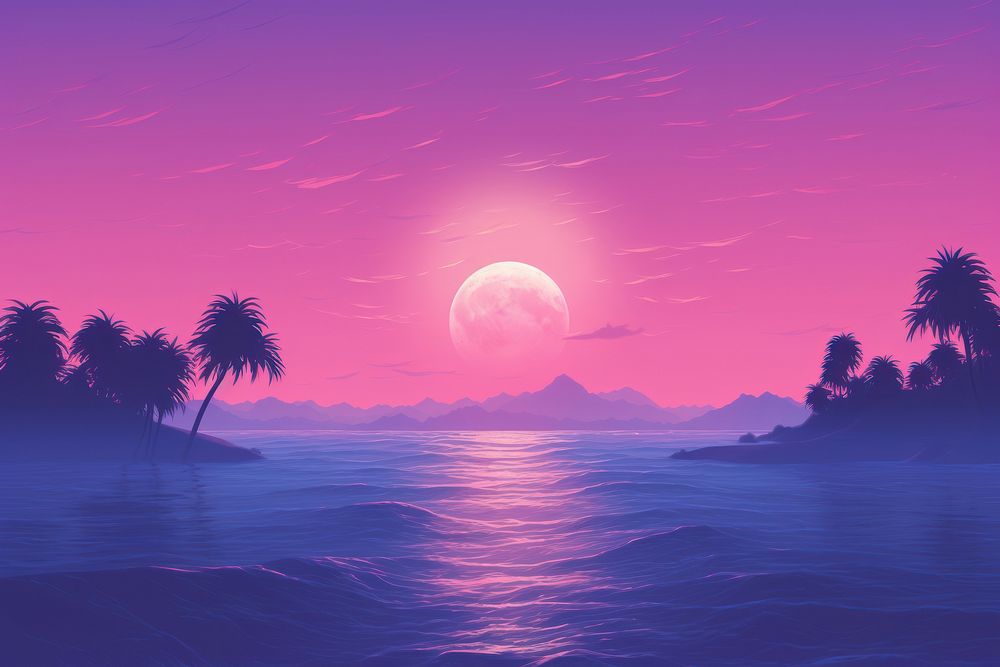 summer sunset outdoors nature purple. | Free Photo Illustration - rawpixel
