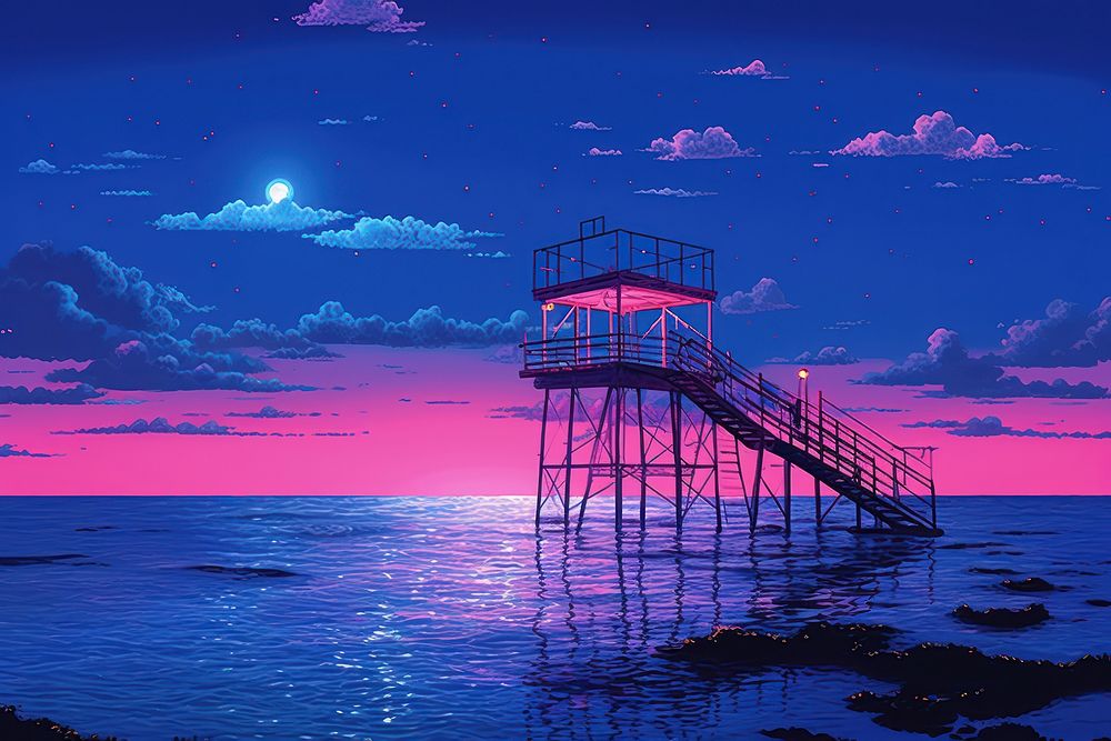 The ocean outdoors nature purple. | Premium Photo Illustration - rawpixel