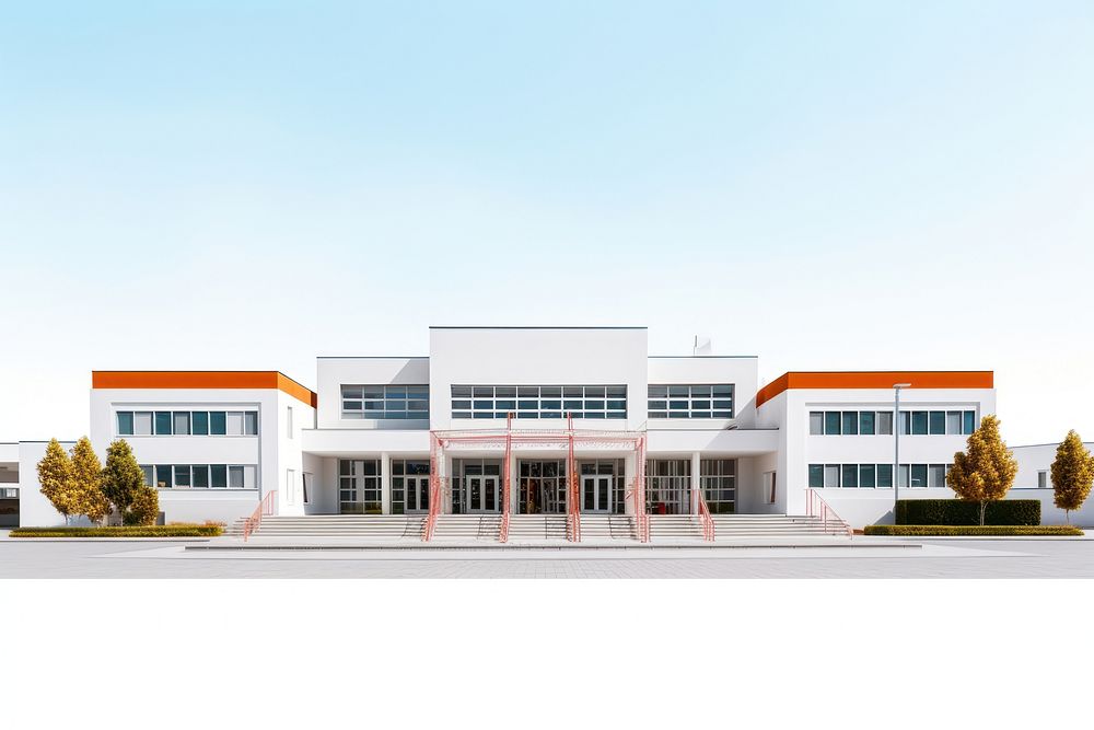 Modern school architecture building white | Premium Photo - rawpixel
