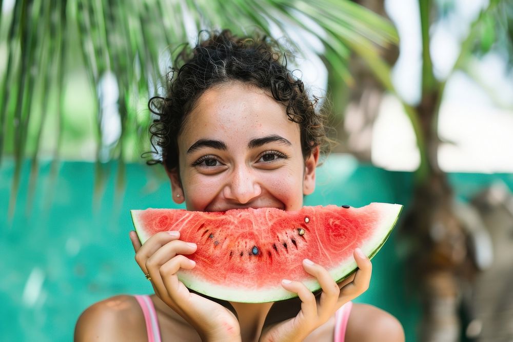 Slice watermelon biting summer adult. | Premium Photo - rawpixel