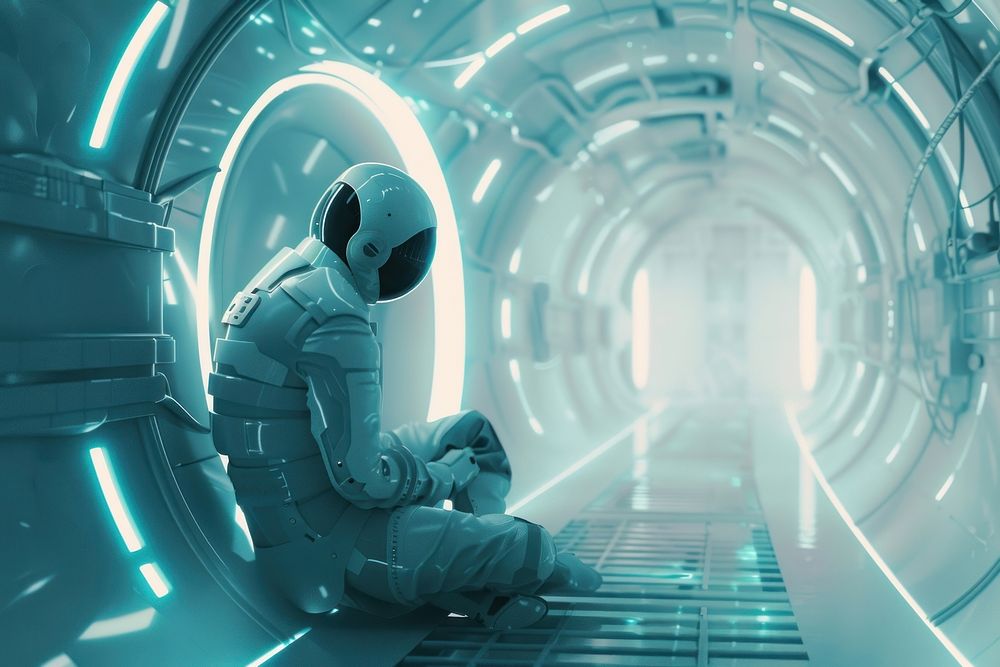 Man study ai person helmet | Free Photo Illustration - rawpixel