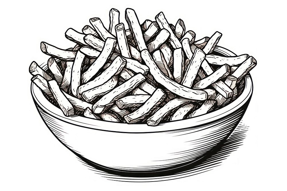 French fries art illustrated drawing. | Free Photo Illustration - rawpixel