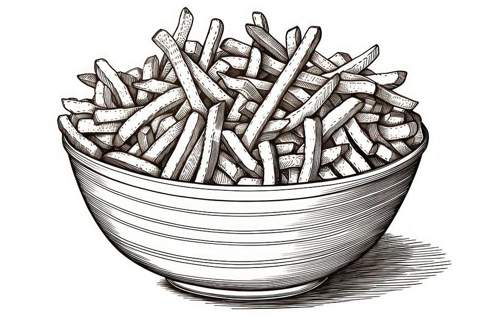 French fries art illustrated drawing. | Free Photo Illustration - rawpixel