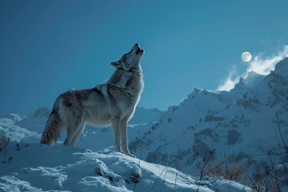 Wolf nature moon astronomy. | Free Photo - rawpixel