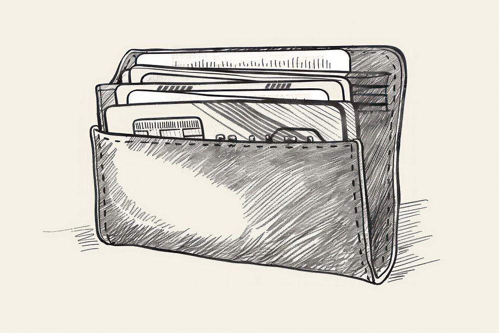 Credit card wallet drawing illustrated | Free Photo Illustration - rawpixel