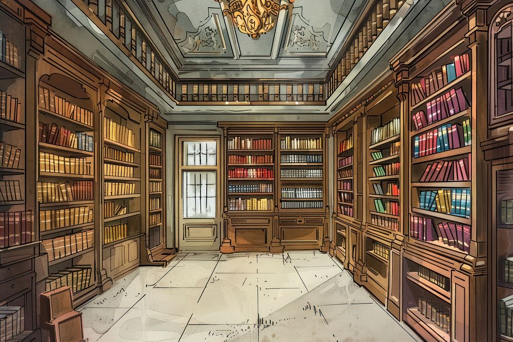 Majestic grand library architecture publication | Free Photo ...