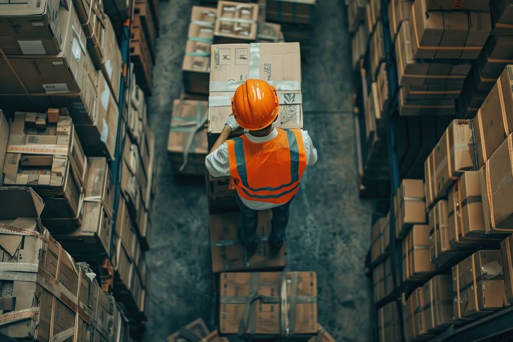 Photo top view worker orange | Free Photo - rawpixel