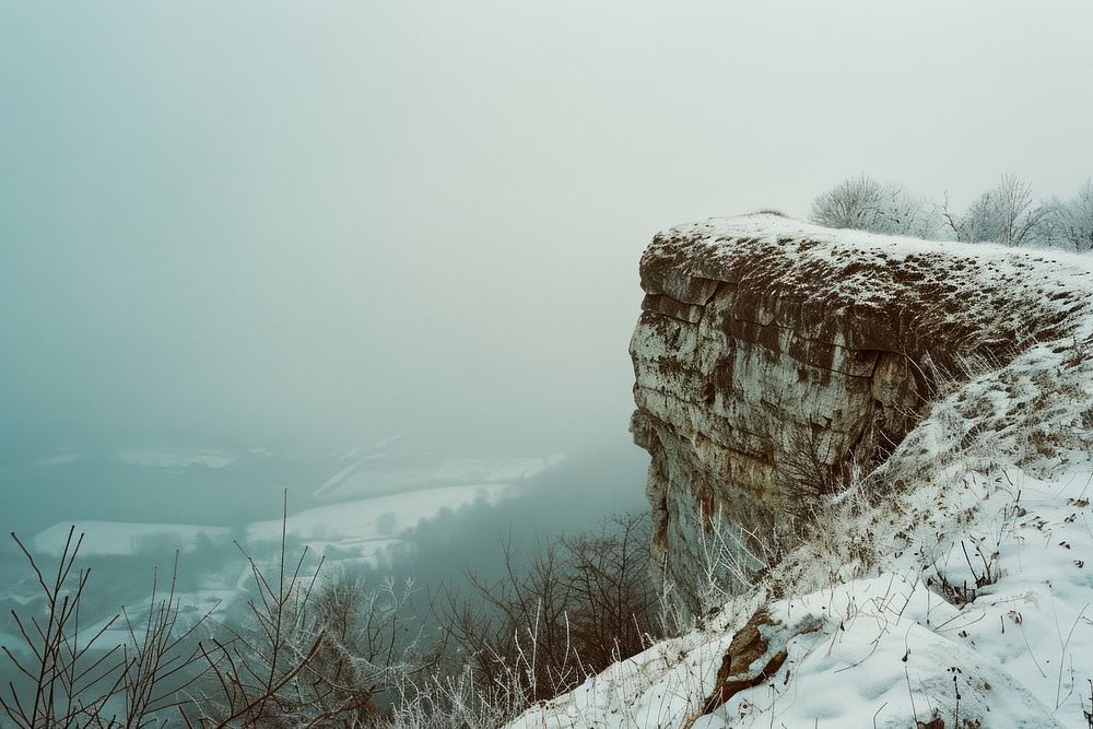 Cliff landscape winter cliff outdoors | Free Photo - rawpixel