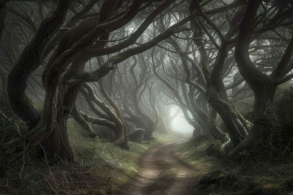 Scary forest tree path vegetation. | Free Photo - rawpixel