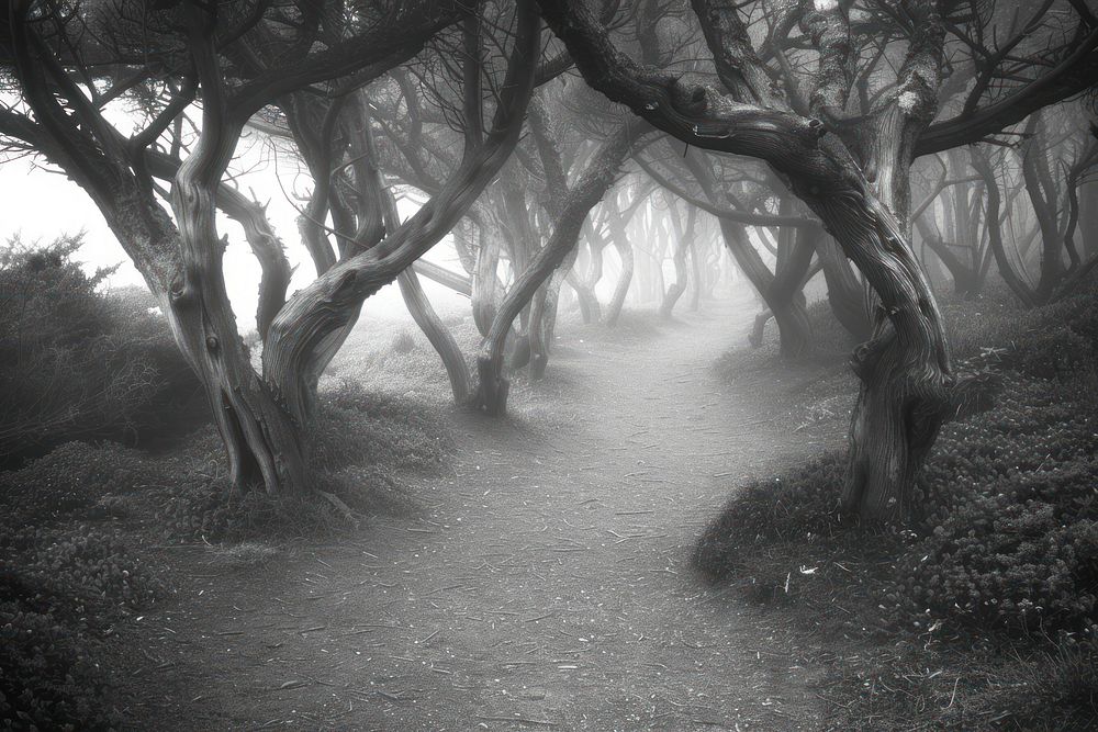 Scary forest tree fog vegetation. | Free Photo - rawpixel