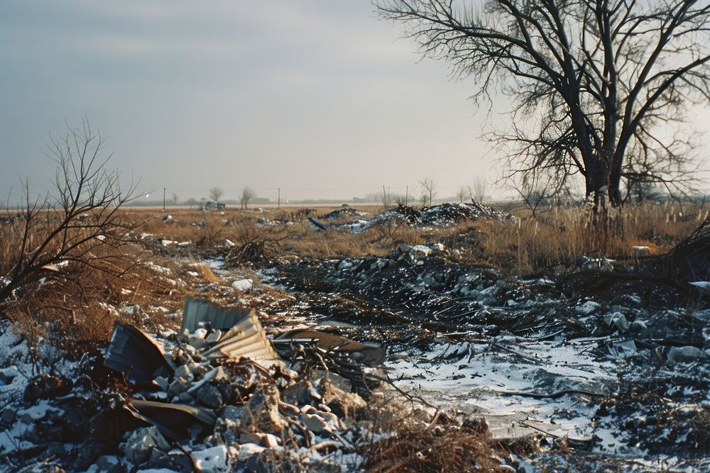Waste landscape winter landfill garbage | Free Photo - rawpixel