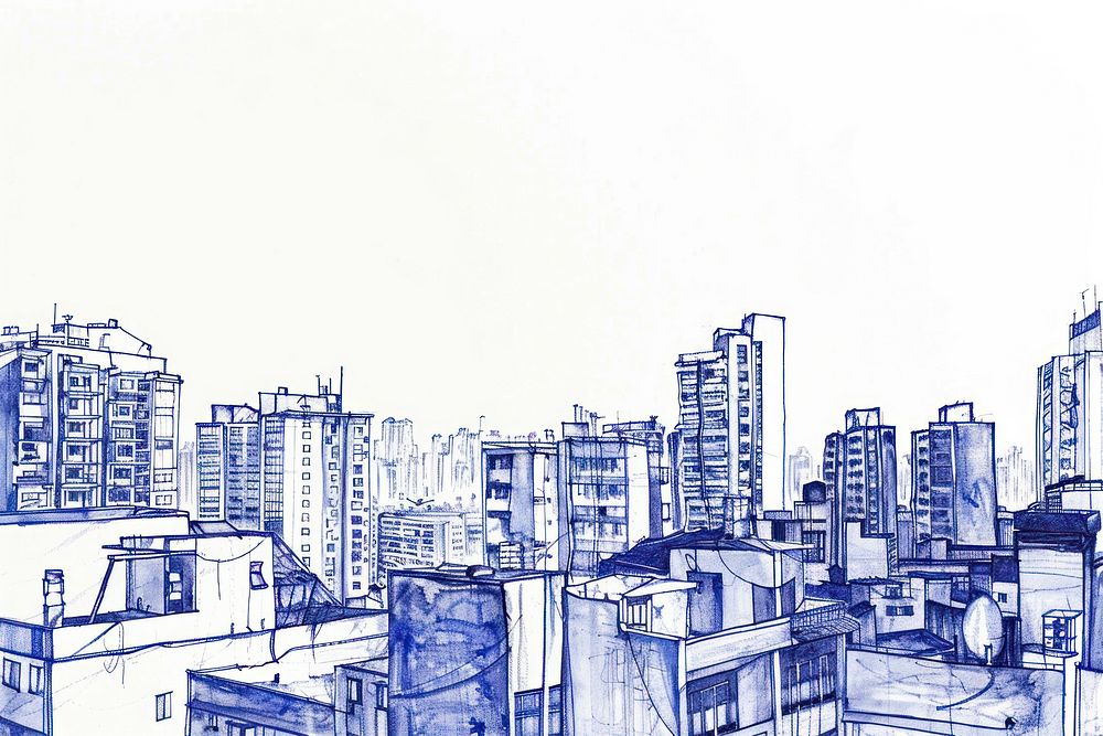 Vintage drawing cityscape border sketch | Free Photo Illustration ...