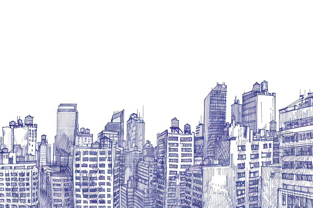 Vintage drawing cityscape border sketch | Free Photo Illustration ...