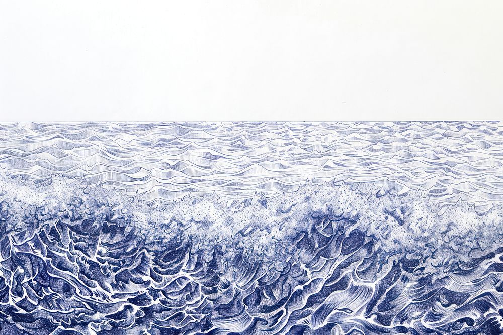 Vintage drawing seascape and border | Free Photo Illustration - rawpixel