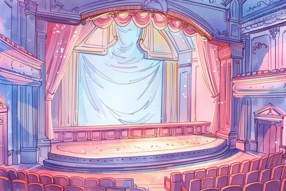 Shiny theater auditorium performer lighting. | Free Photo Illustration ...