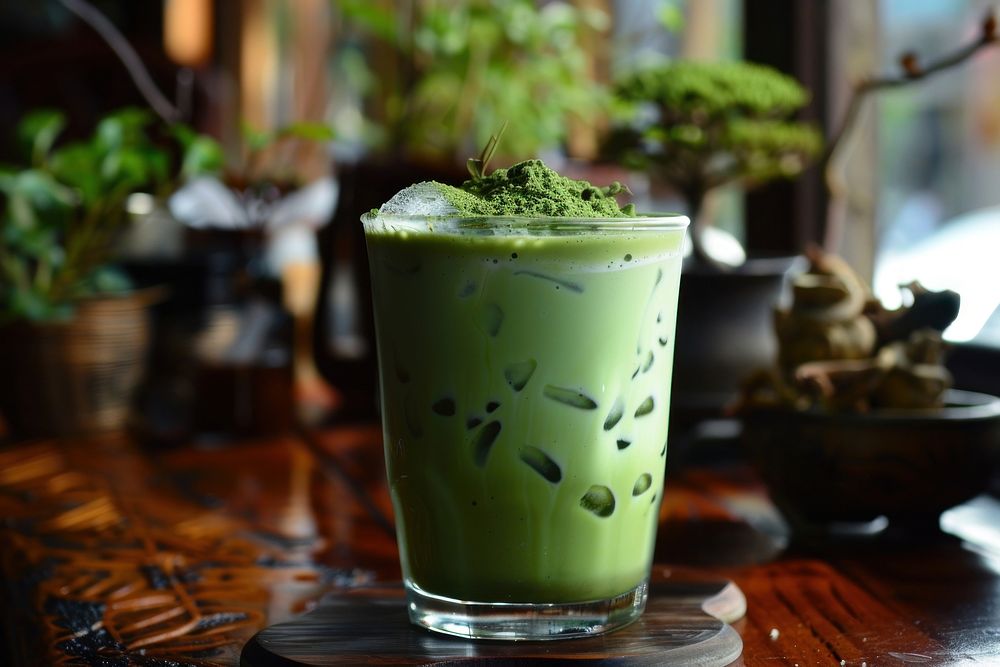 Ice Matcha latte beverage drink | Free Photo - rawpixel