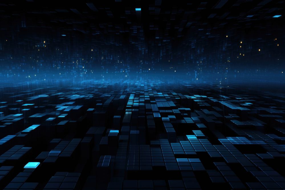 Blue digital background bitmaps pixel | Free Photo Illustration - rawpixel