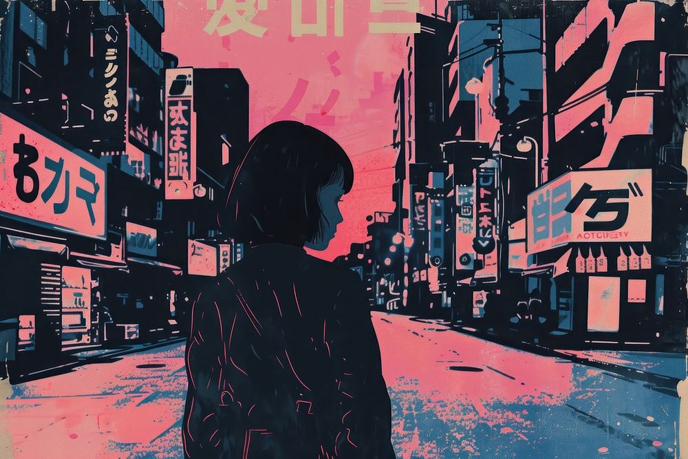 Japanese vibes city architecture cityscape. | Free Photo Illustration ...