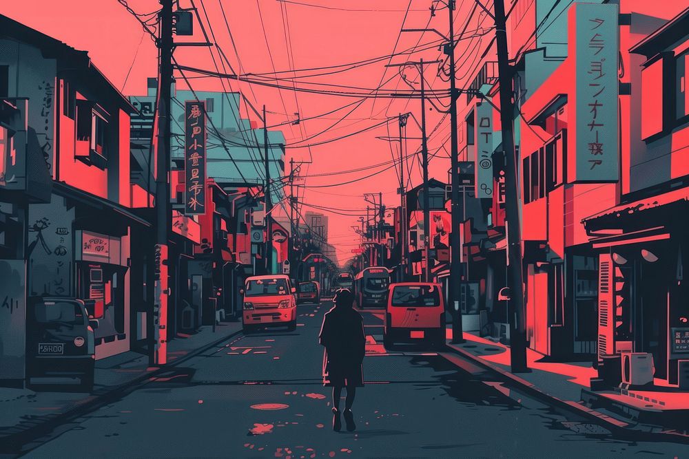 Japanese vibes city transportation architecture. | Free Photo ...