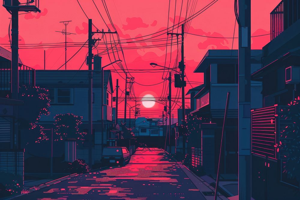 Japanese vibes city transportation neighborhood. | Free Photo ...