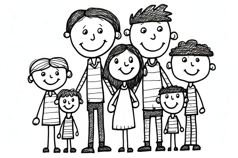 Family doodle illustrated drawing. | Free Photo Illustration - rawpixel
