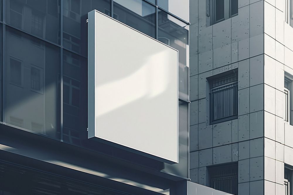 Rectangle sign hangs building mockup | Free Photo - rawpixel