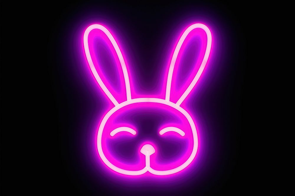 Pastel neon rabbit face light | Free Photo Illustration - rawpixel