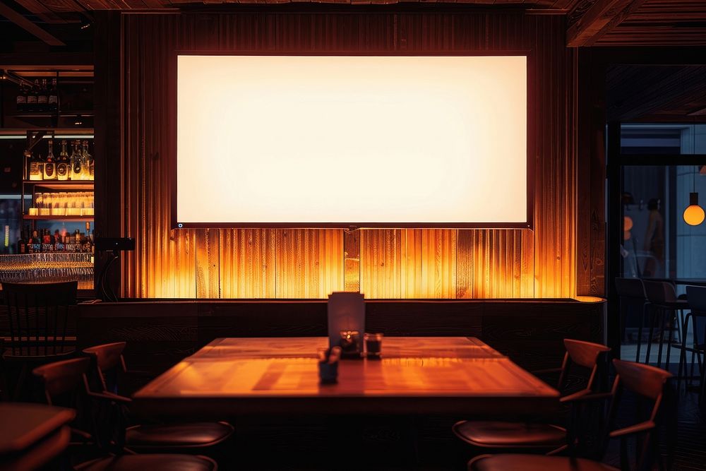 Restaurant screen electronics furniture. | Free Photo - rawpixel
