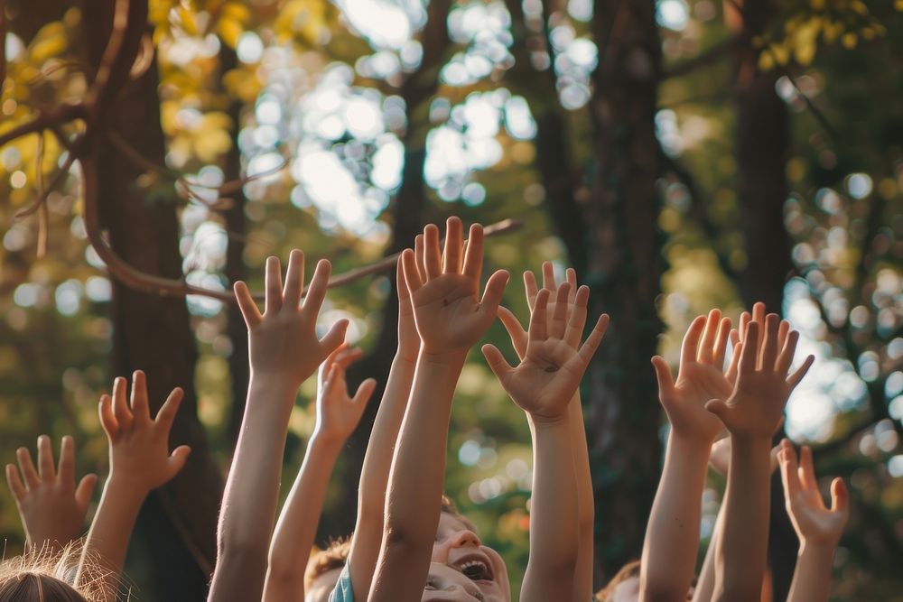 Children raise hands celebrating applause | Free Photo - rawpixel