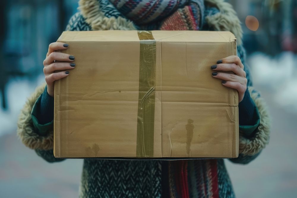 Hands holding carton box package | Free Photo - rawpixel